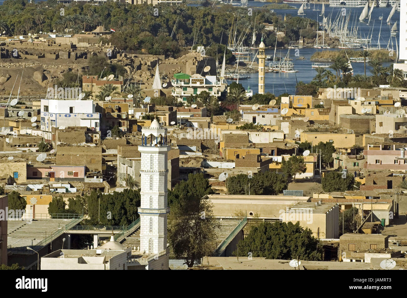 Egypt,Aswan,town view,the Nile,boots Stock Photo - Alamy