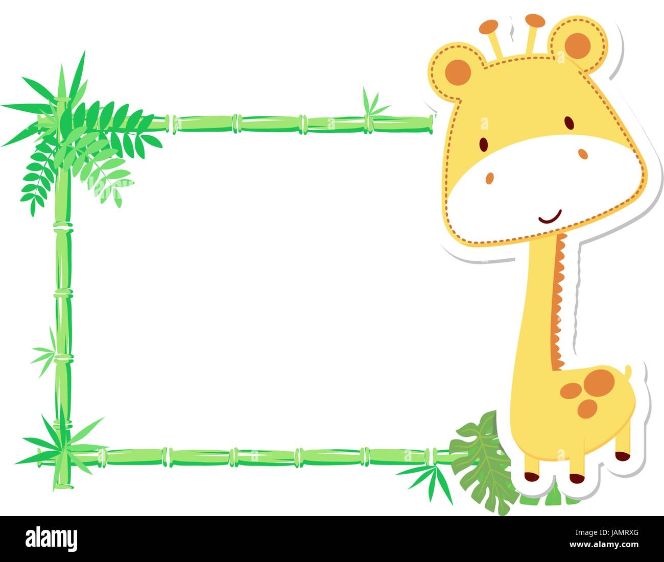 vector illustration of baby giraffe with blank sign Stock Vector Image ...