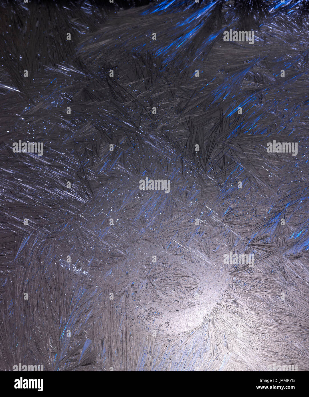 ice block structure with frost pattern, illuminated with blue effect ...