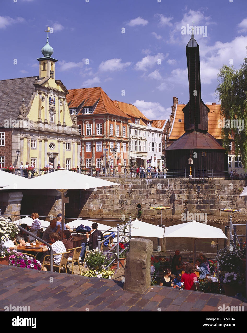 Germany,Lower Saxony,Luneburg,Stintmarkt,house facades,historically,old ...
