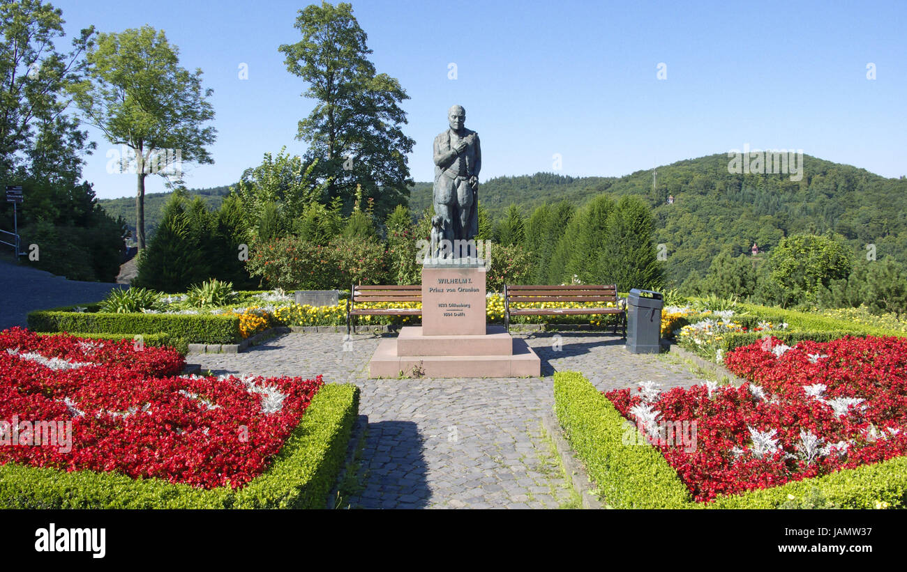 Germany,Hessen,Westerwald,dill castle,lock mountain,monument 'Wilhelm I ...
