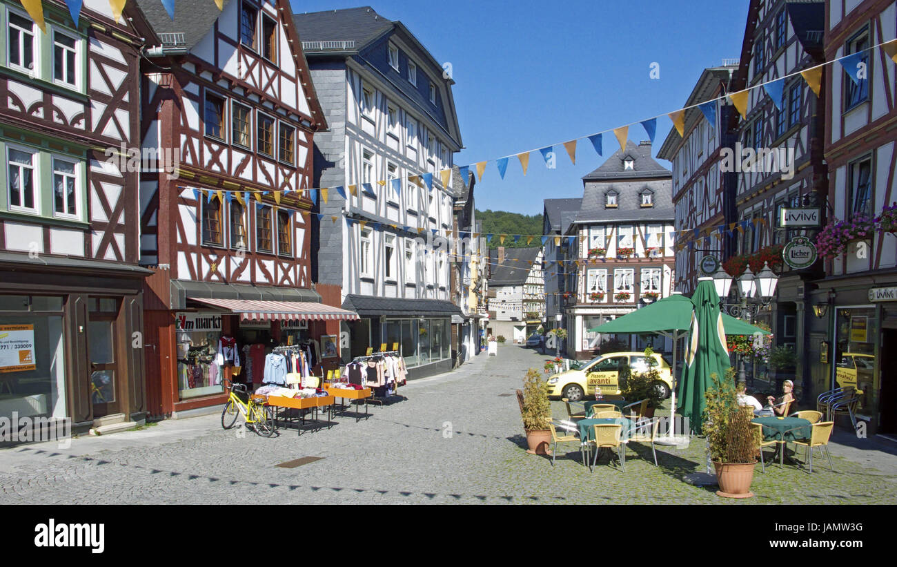 Germany,Hessen,Westerwald,dill castle,townscape,pedestrian area Stock ...