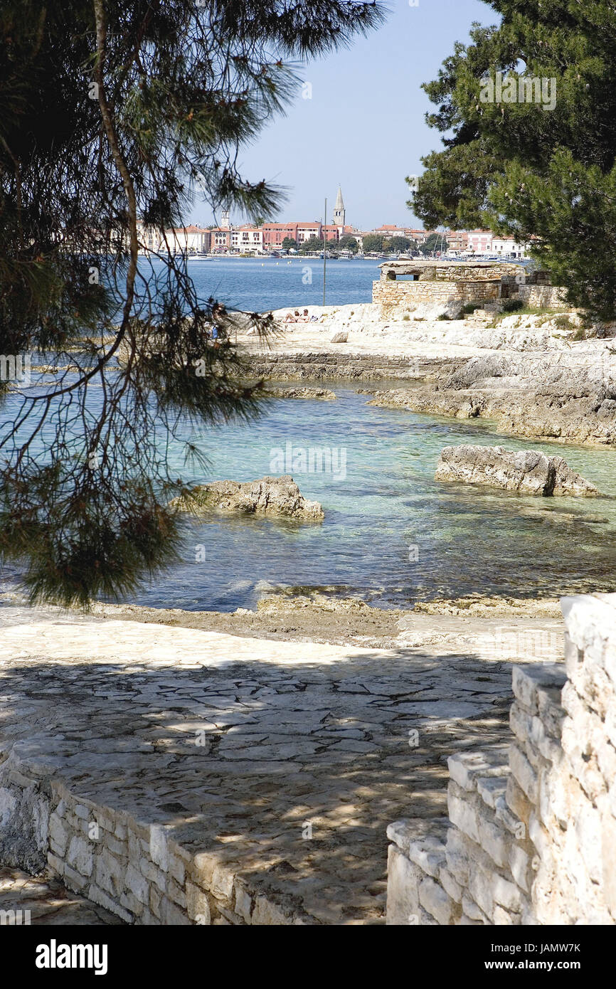 Croatia,Istria,Porec,town view,Nikolainsel,coast,Europe,destination ...