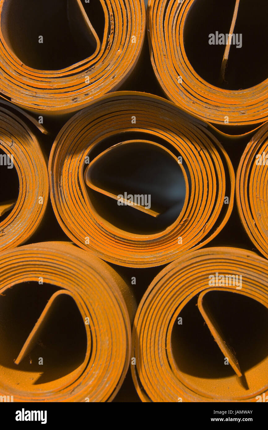 Metal,rolling,rusty,storage,lead,lead disks,rolled,scrolled,rust ...
