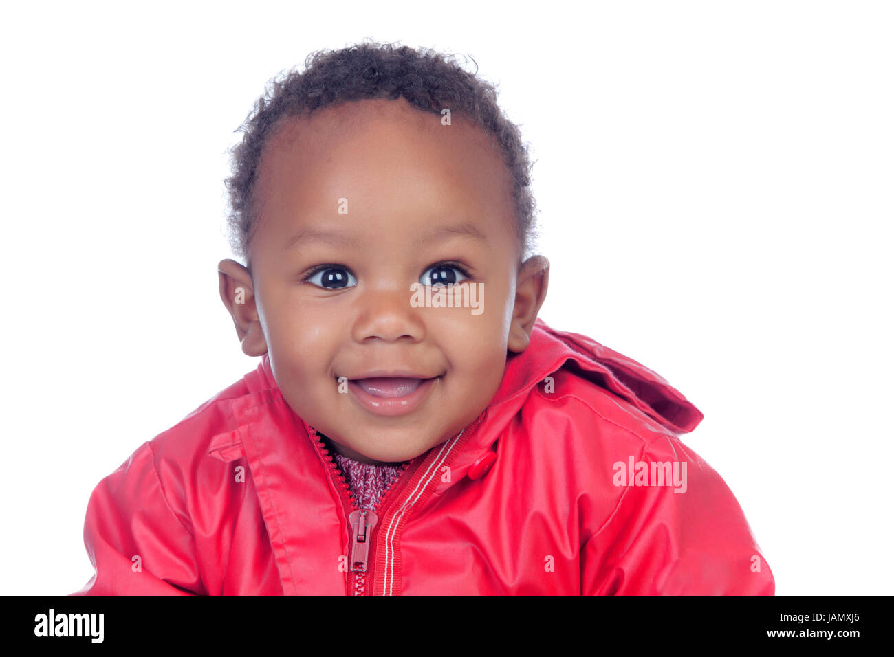 Adorable african baby smiling isolated on a white background Stock ...