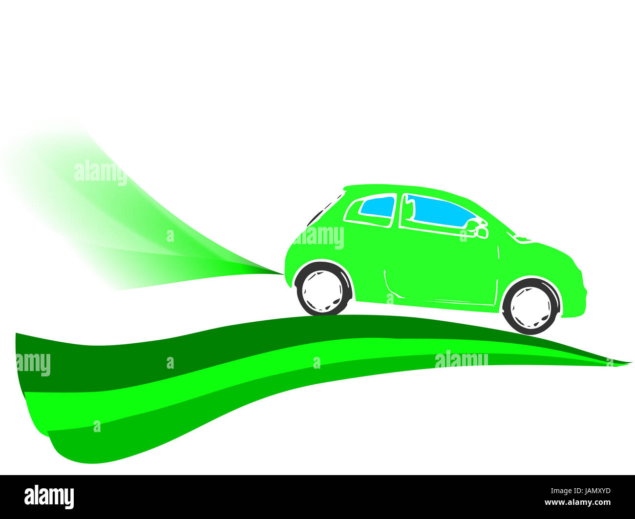 Eco, friendly environment car isolated on a white background Stock ...