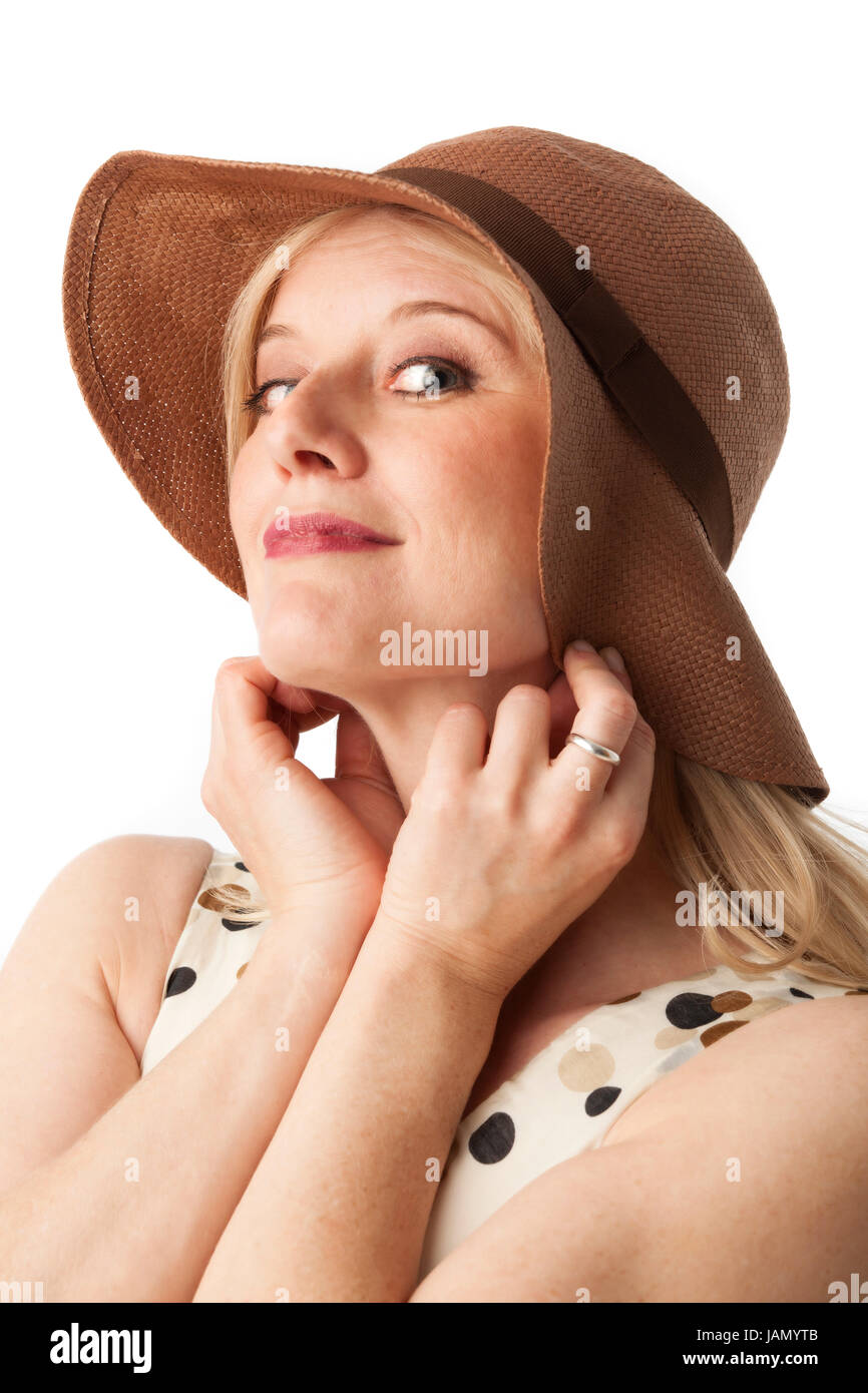 Frau mit Hut Stock Photo - Alamy