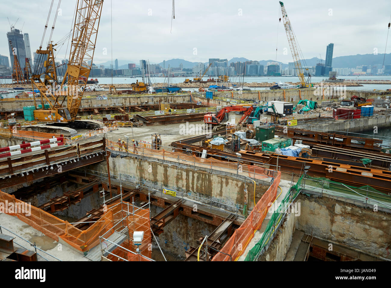 Construction of new motorway tunnel, Causeway Bay, Hong Kong, China ...