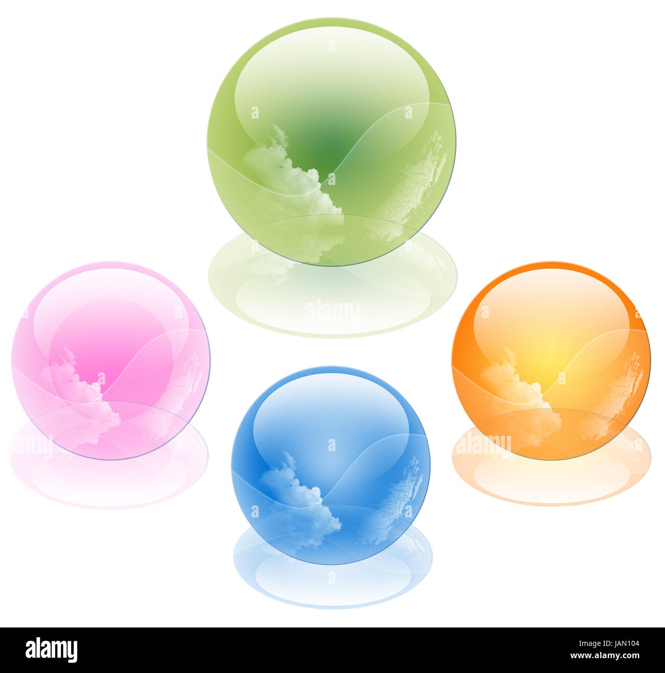 3D crystal sphere on white background Stock Photo - Alamy