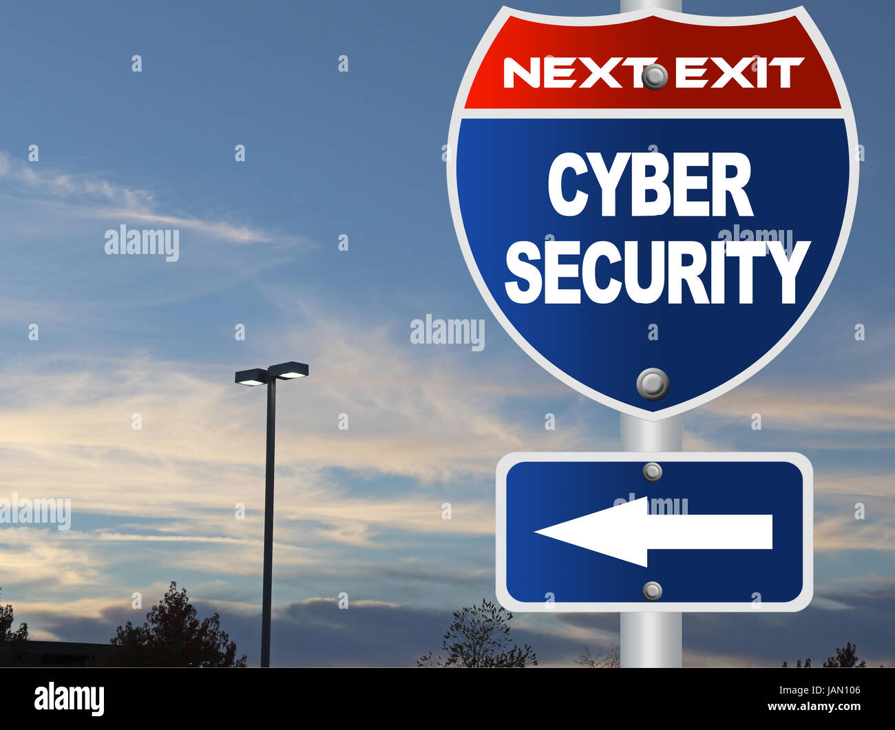 Cyber security road sign Stock Photo - Alamy