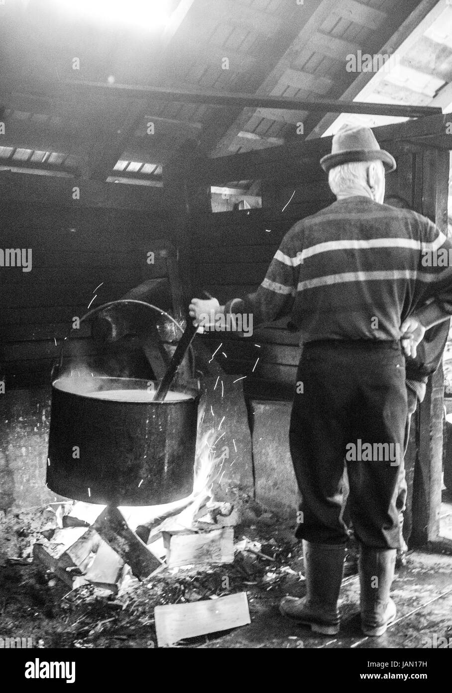 Wooden cheese maker Black and White Stock Photos & Images - Alamy