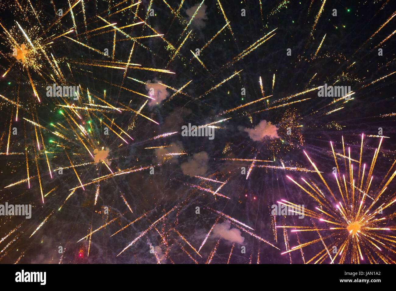 Lots of Fireworks Stock Photo - Alamy