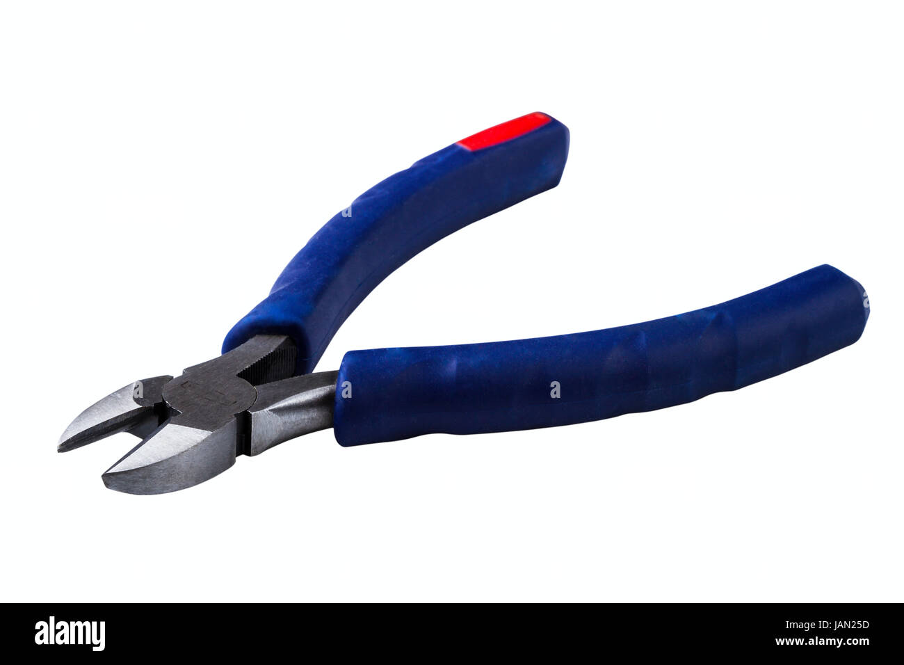 Wire cutting isolated on white background Stock Photo - Alamy