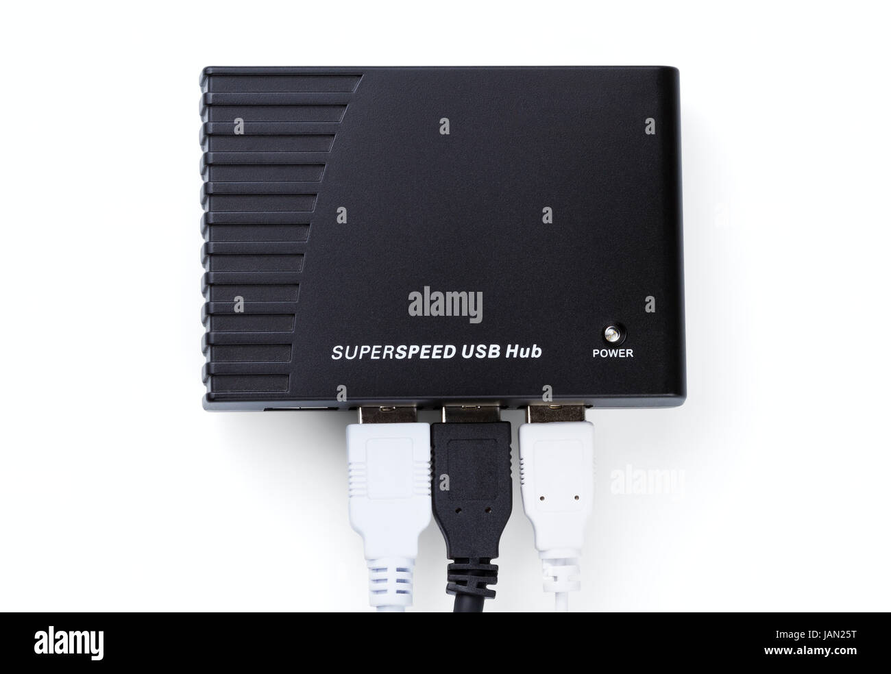 superspeed usb hub isolated on a white background Stock Photo - Alamy