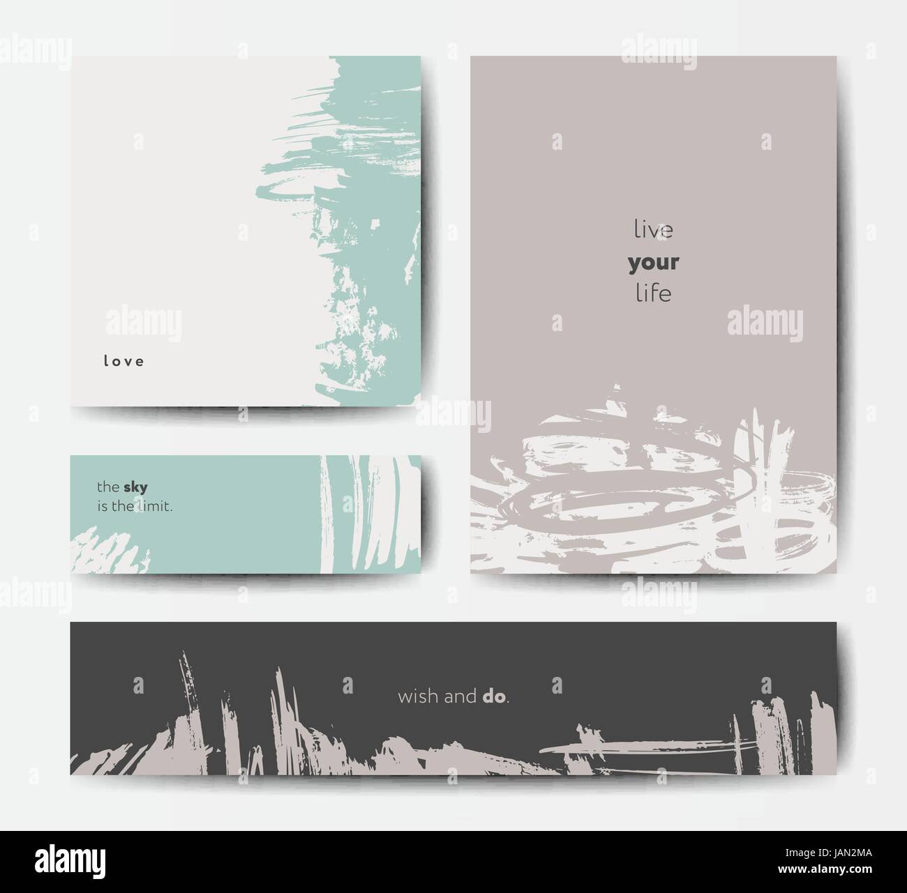 Modern brush vector postcard template Stock Vector Image & Art - Alamy