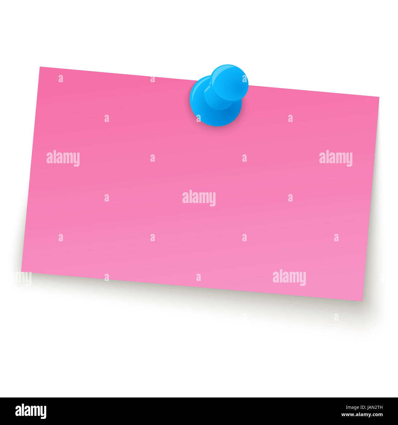 small sticky note with pin Stock Photo - Alamy