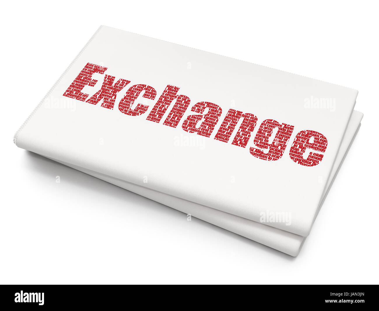 Currency concept: Pixelated red text Exchange on Blank Newspaper ...