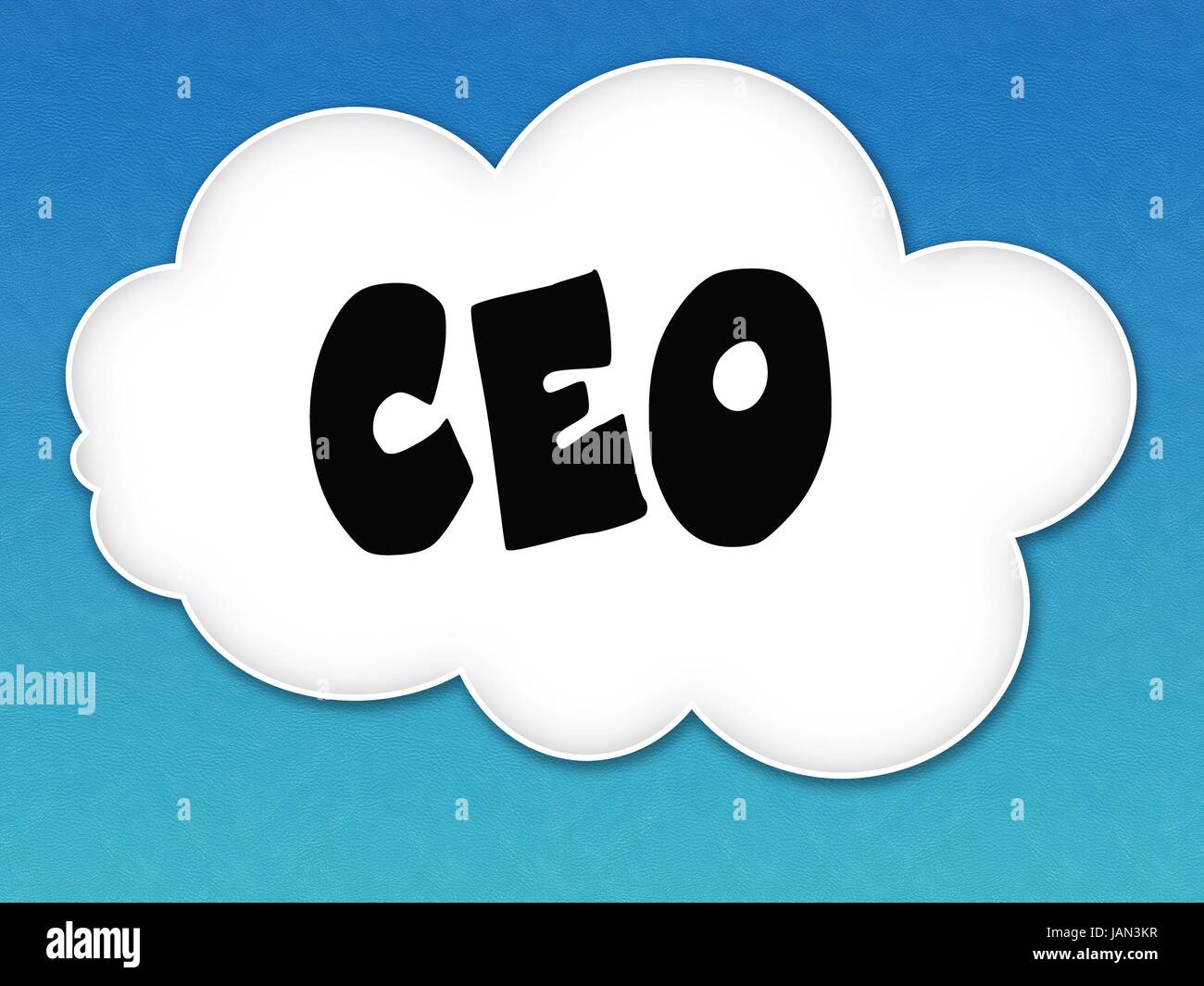 White cloud with CEO message on blue sky background. Illustration Stock ...