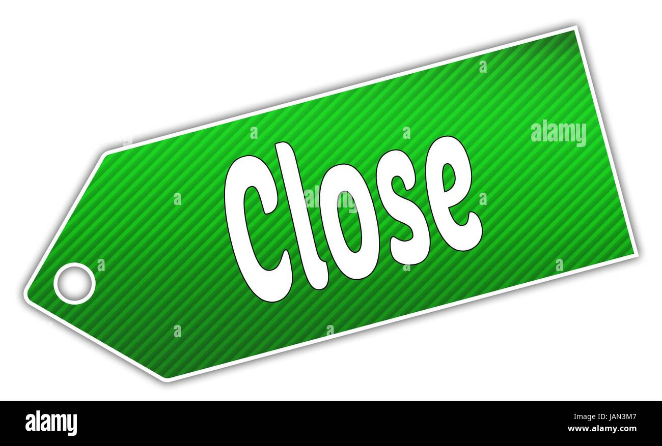 Striped green CLOSE label. Illustration graphic design concept image ...