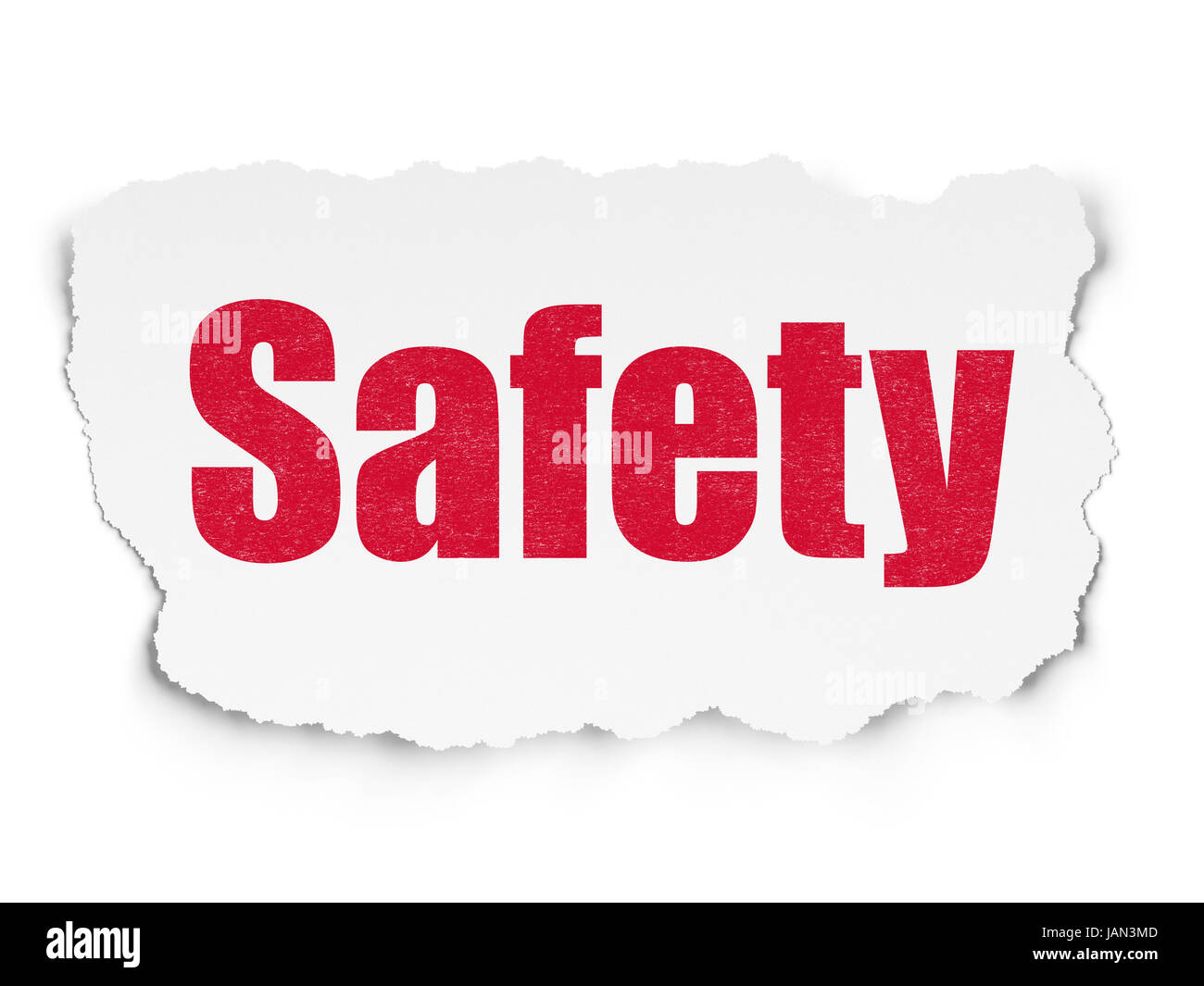 Safety concept: Painted red text Safety on Torn Paper background with Scheme Of Binary Code ...