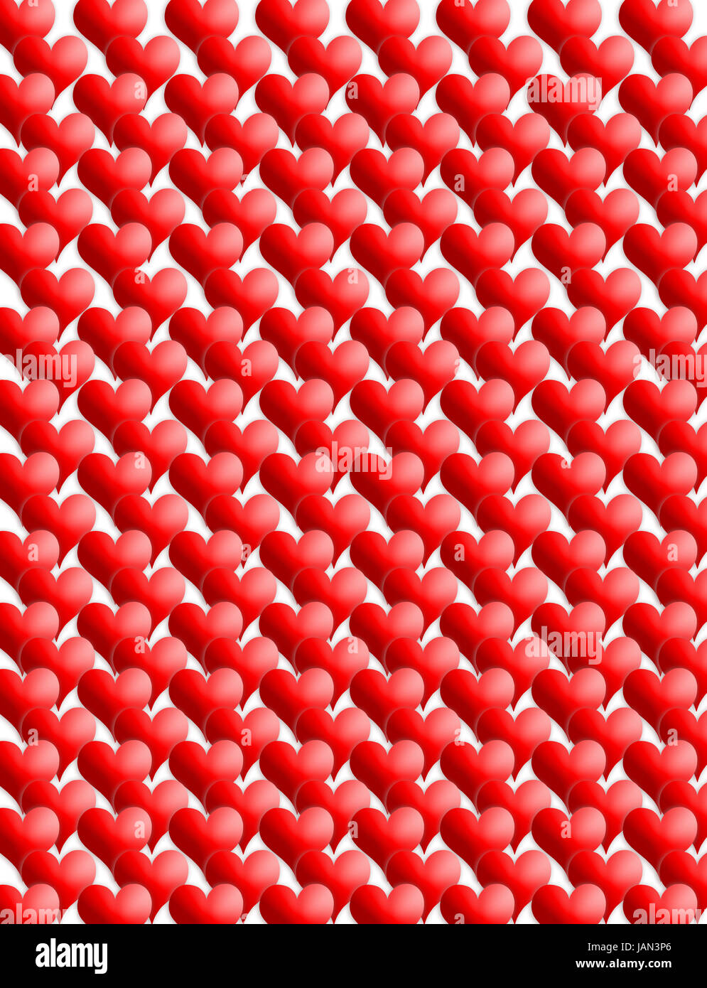 unusual texture from many red hearts on the white background Stock ...