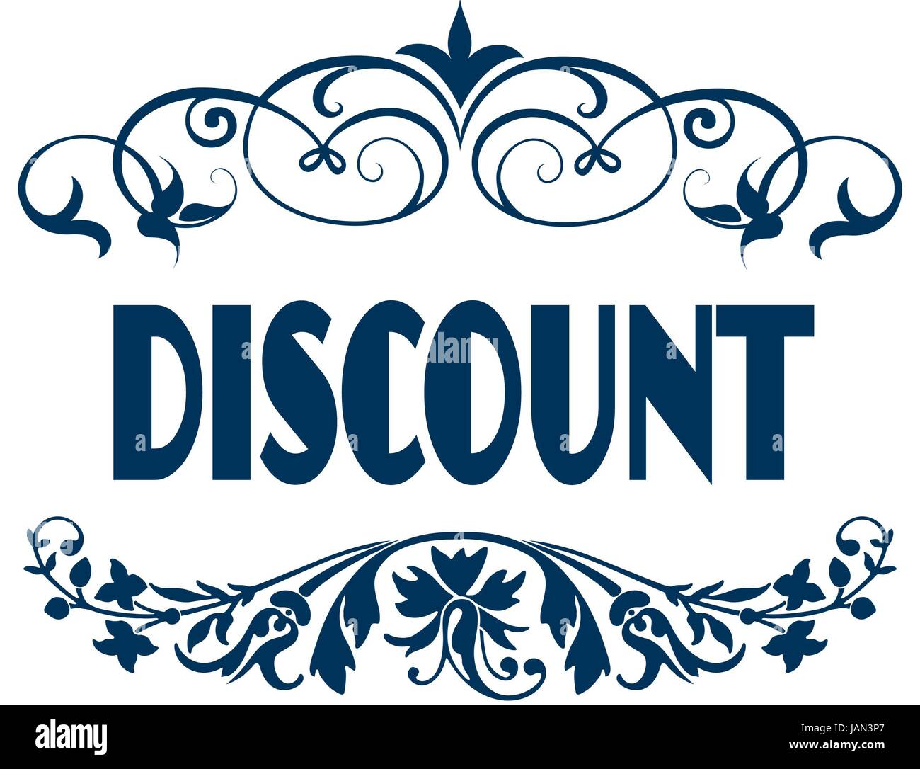 DISCOUNT blue text frames. Illustration concept image Stock Photo - Alamy