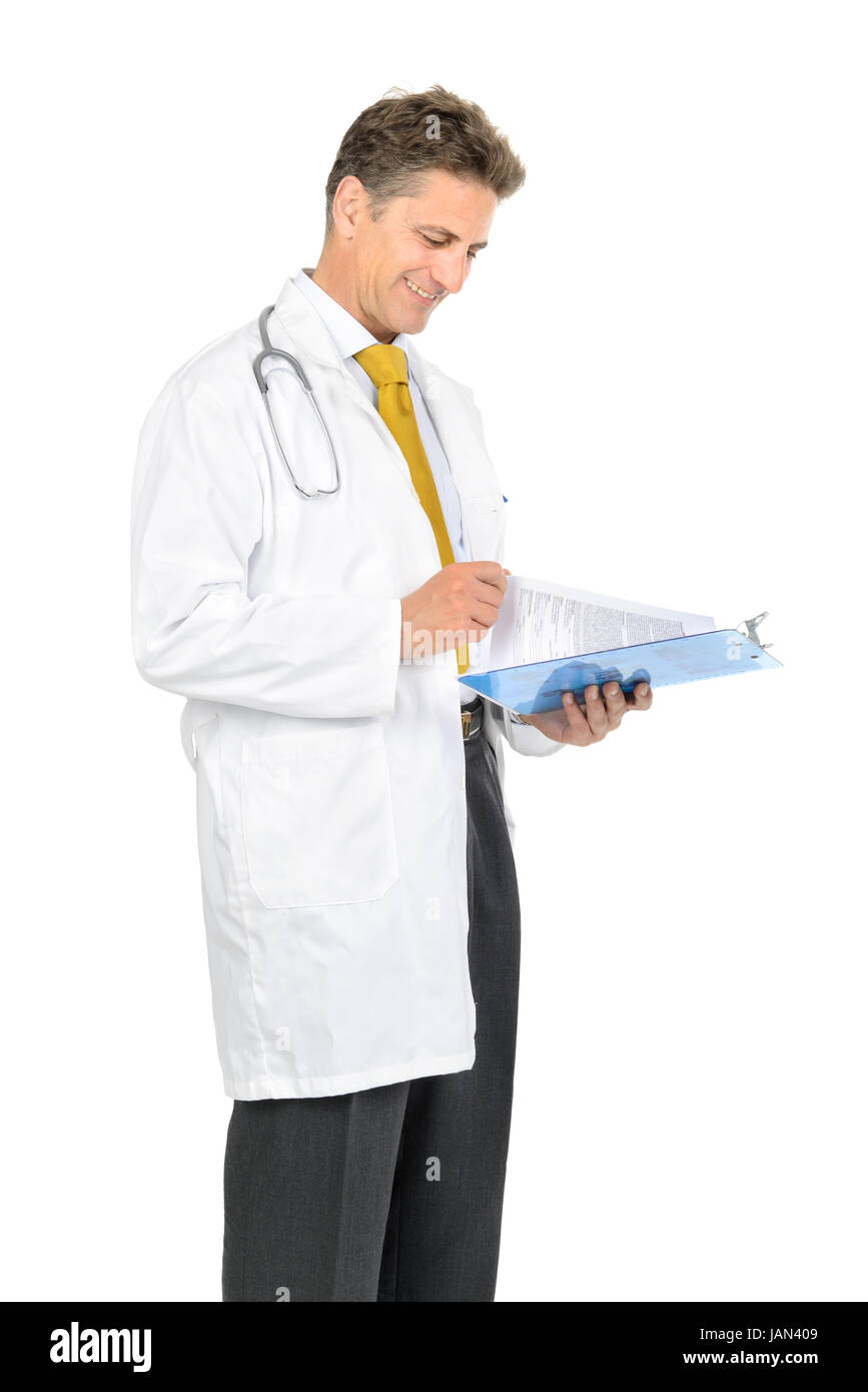 Doctor isolated against a white background Stock Photo - Alamy