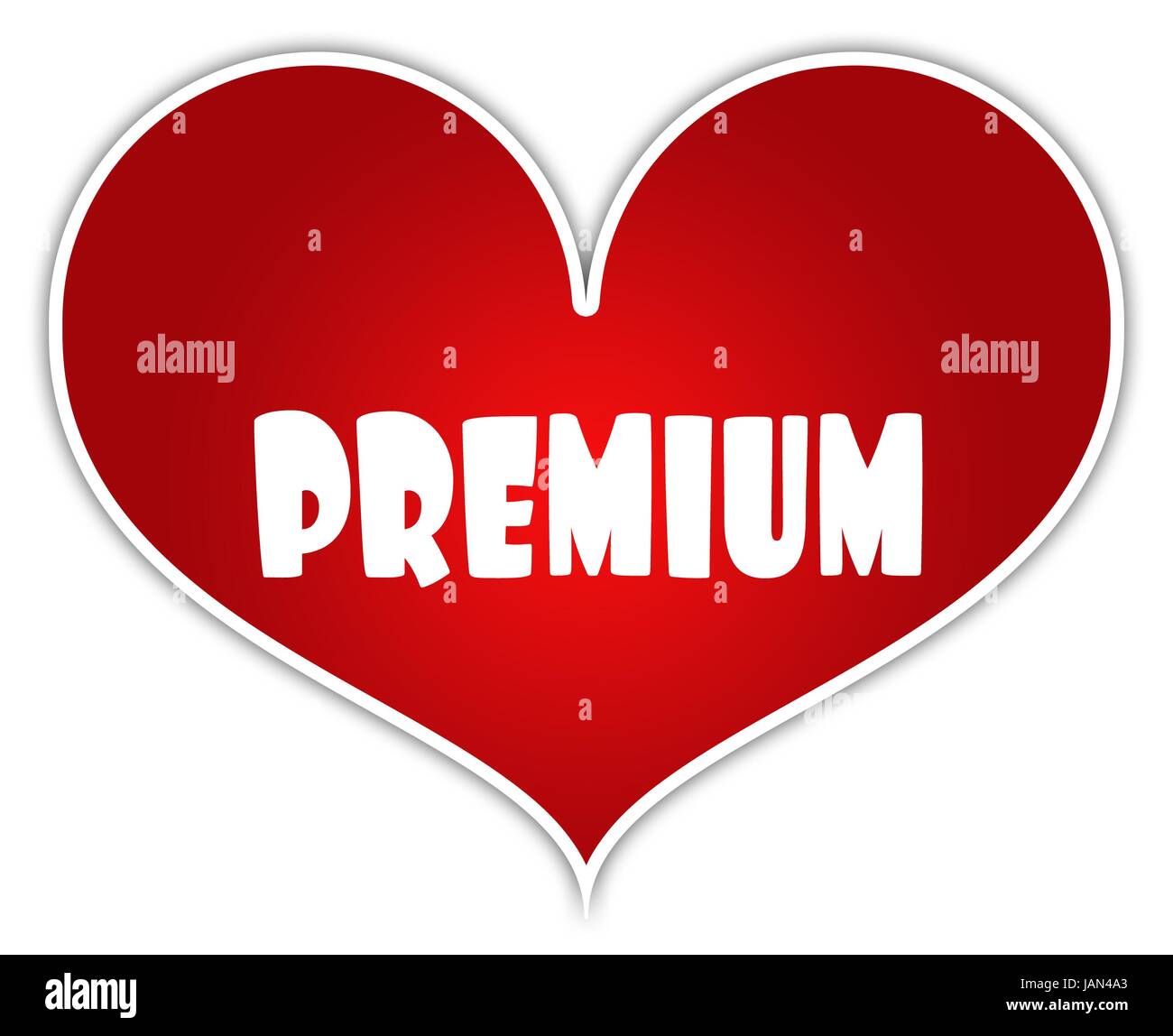 PREMIUM on red heart sticker label. Illustration concept Stock Photo ...