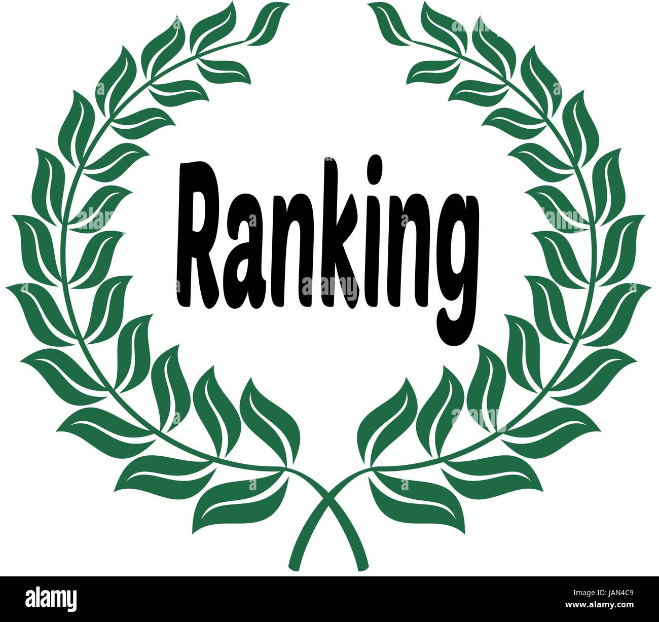 RANKING on green laurels sticker label. Illustration image Stock Photo ...