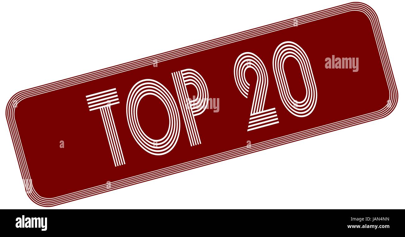 TOP 20 on red label. Illustration graphic concept image Stock Photo - Alamy