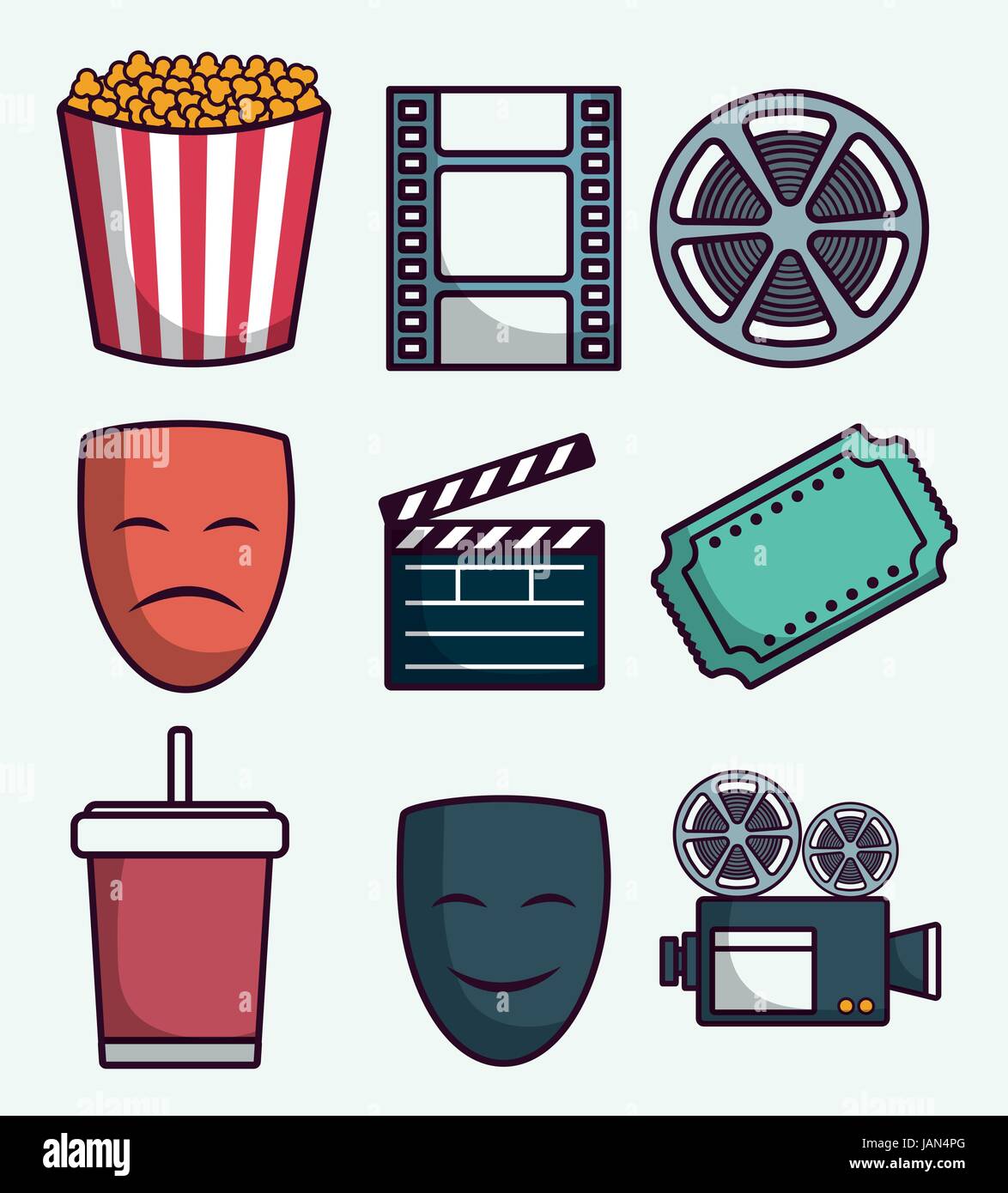 cinema related icons Stock Vector Image & Art - Alamy