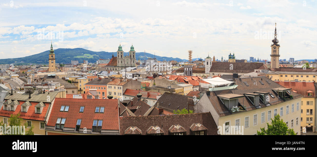 Linz, View on old city with churches, Austria Stock Photo - Alamy