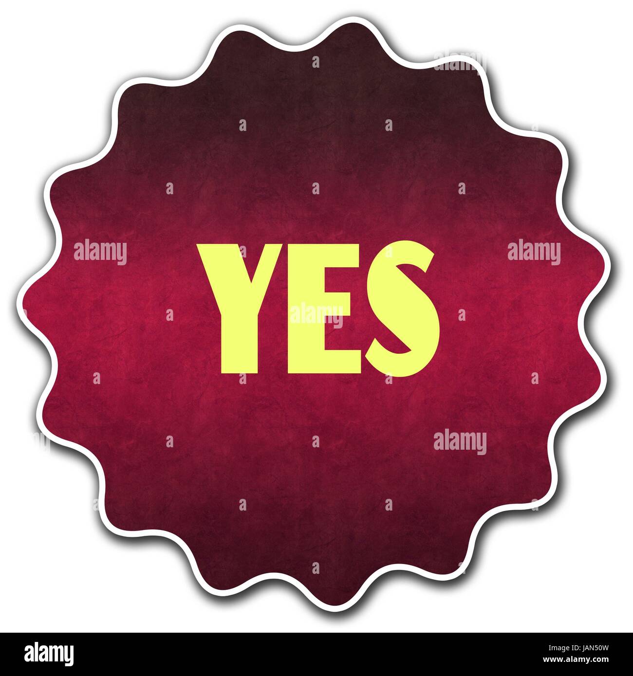 YES badge illustration graphic image concept idea Stock Photo - Alamy
