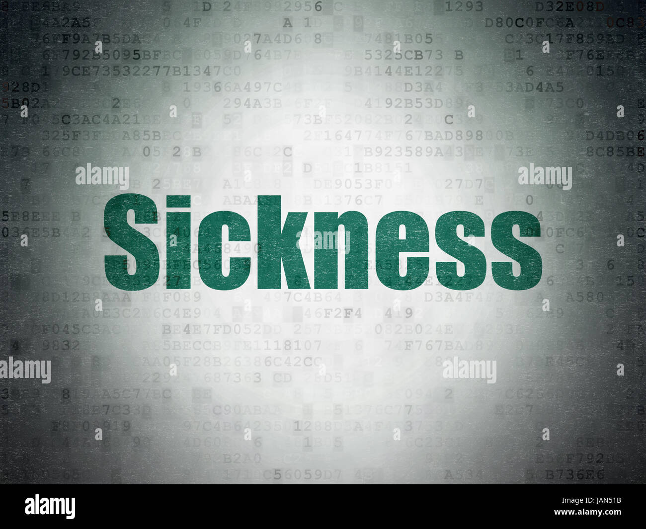 Medicine concept: Painted green word Sickness on Digital Data Paper ...