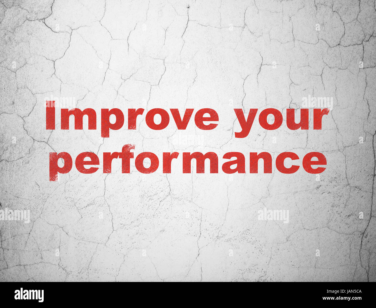 Education concept: Red Improve Your Performance on textured concrete ...