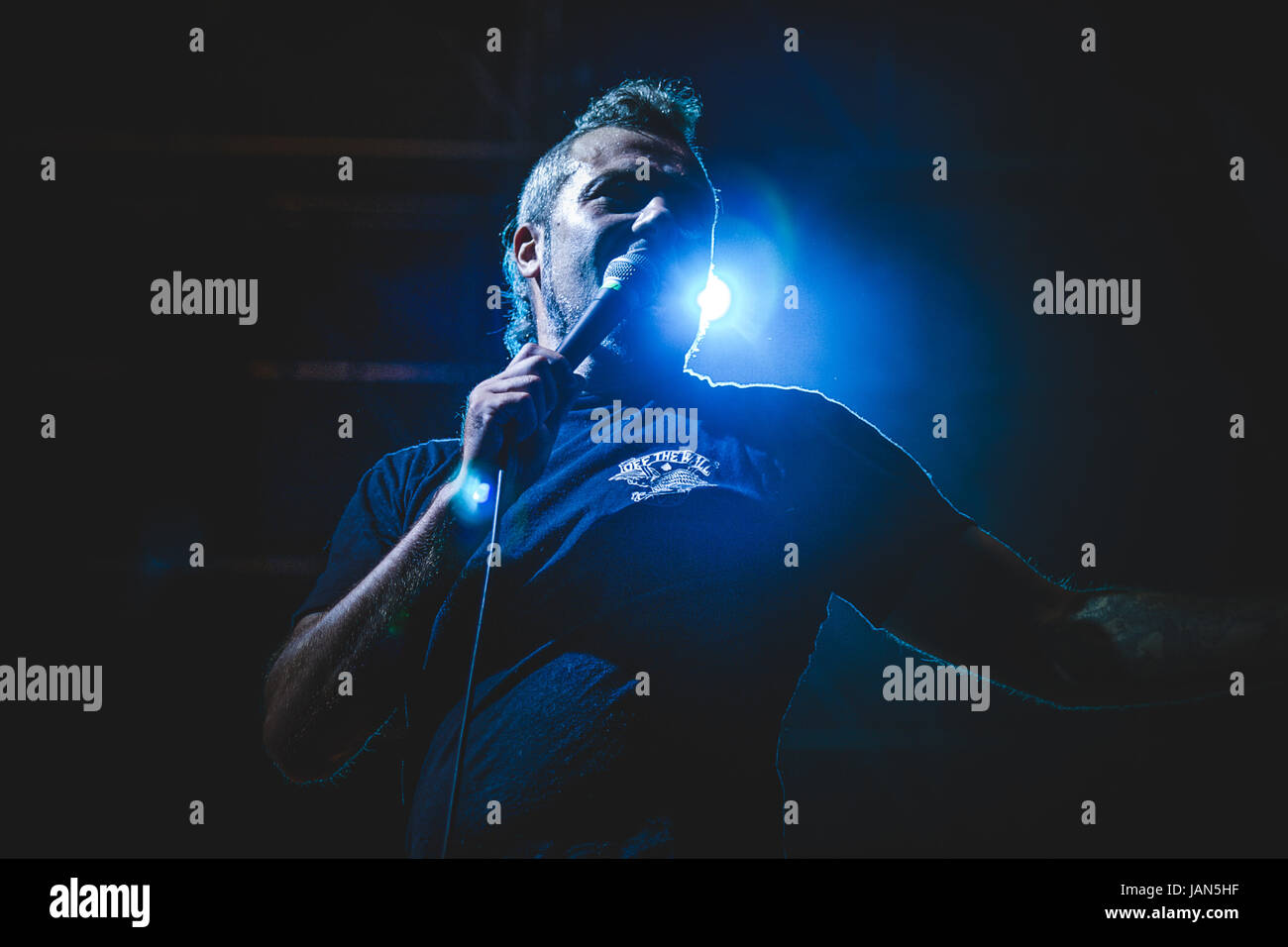 The Italian heavy metal band Extrema performing live on stage at the ...