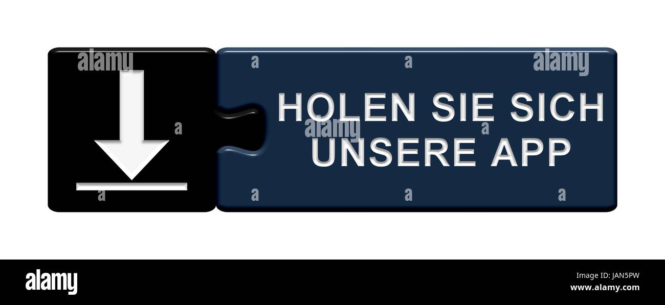 puzzle button: get our app Stock Photo - Alamy