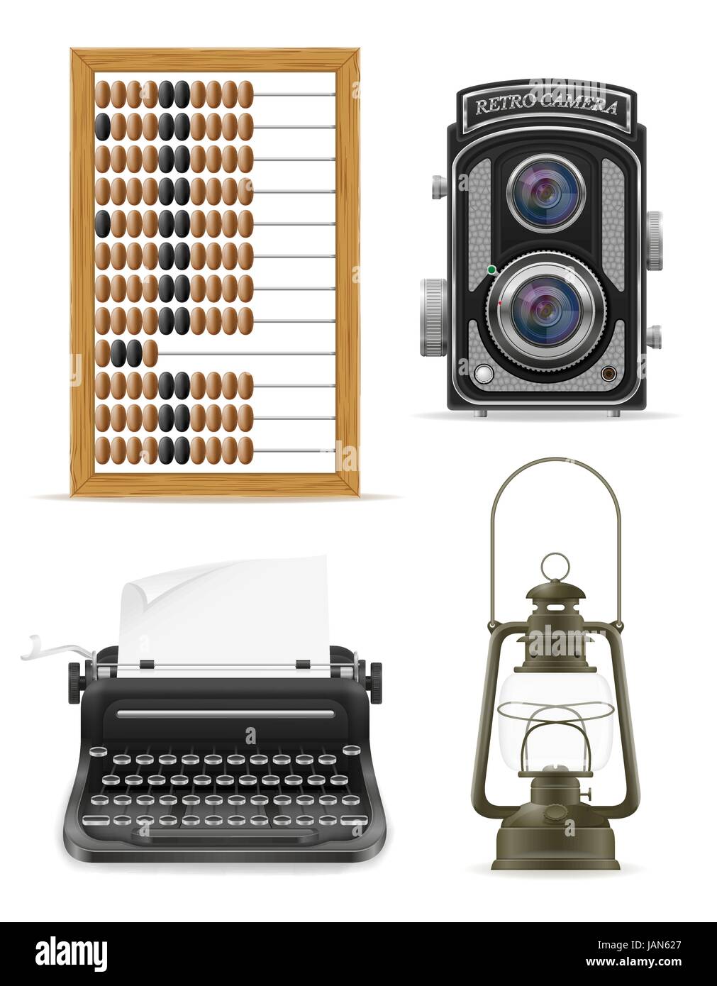 objects old retro vintage icon stock vector illustration isolated on ...