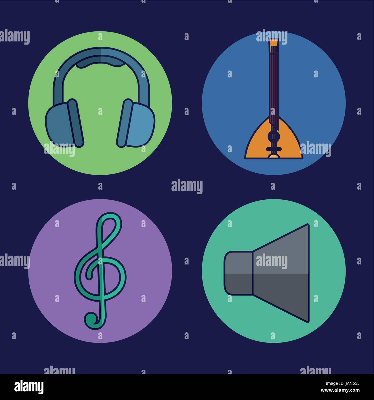 headphone and music related icons Stock Vector Image & Art - Alamy