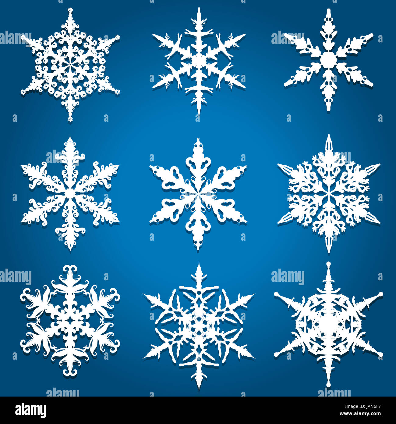 Collection of various vector christmas snowflake designs Stock Photo ...