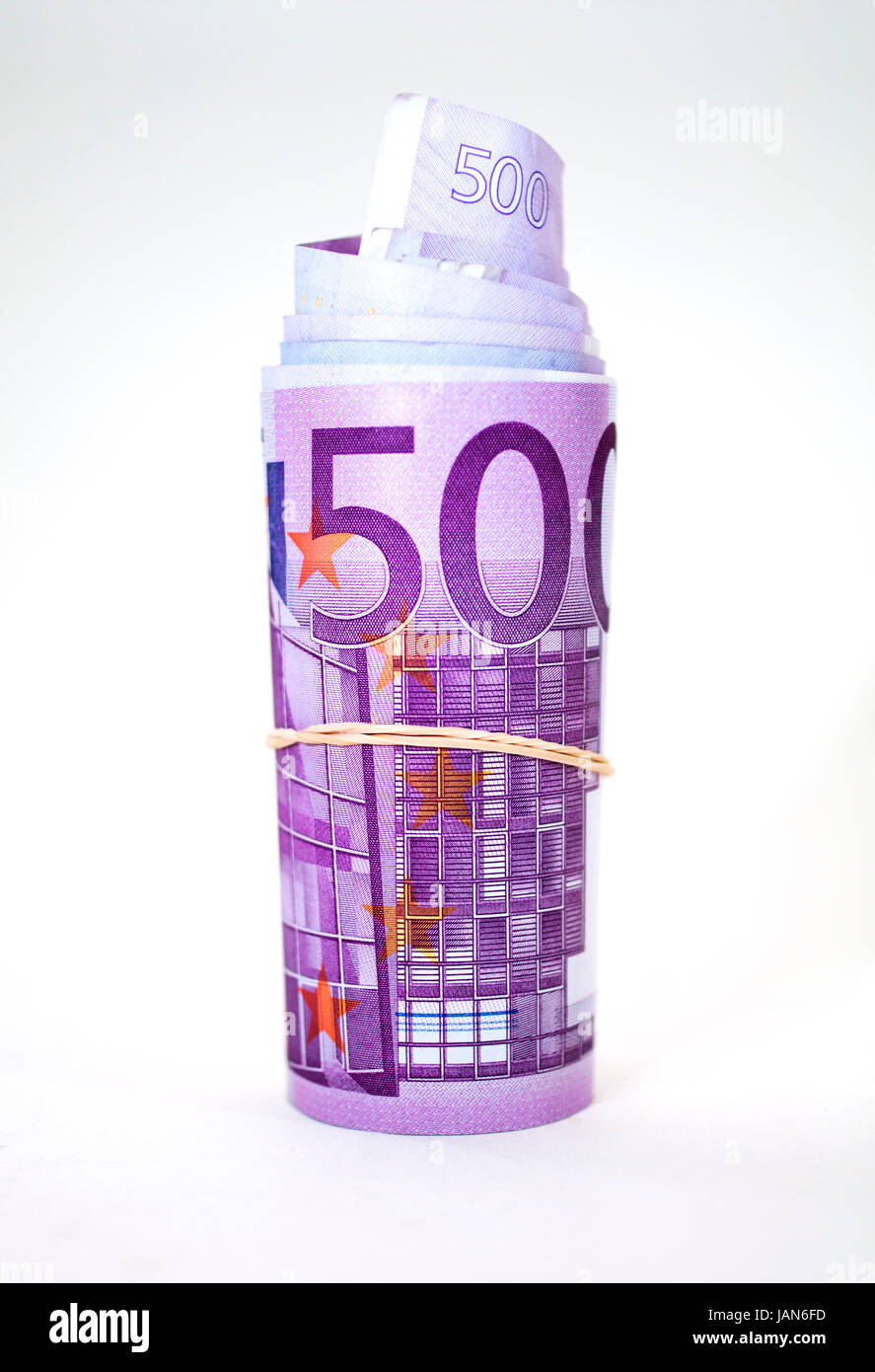 euro roll on white background Stock Photo - Alamy