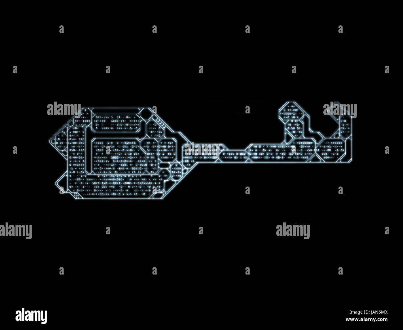Encryption Key series. Arrangement of stylized key and number symbols ...
