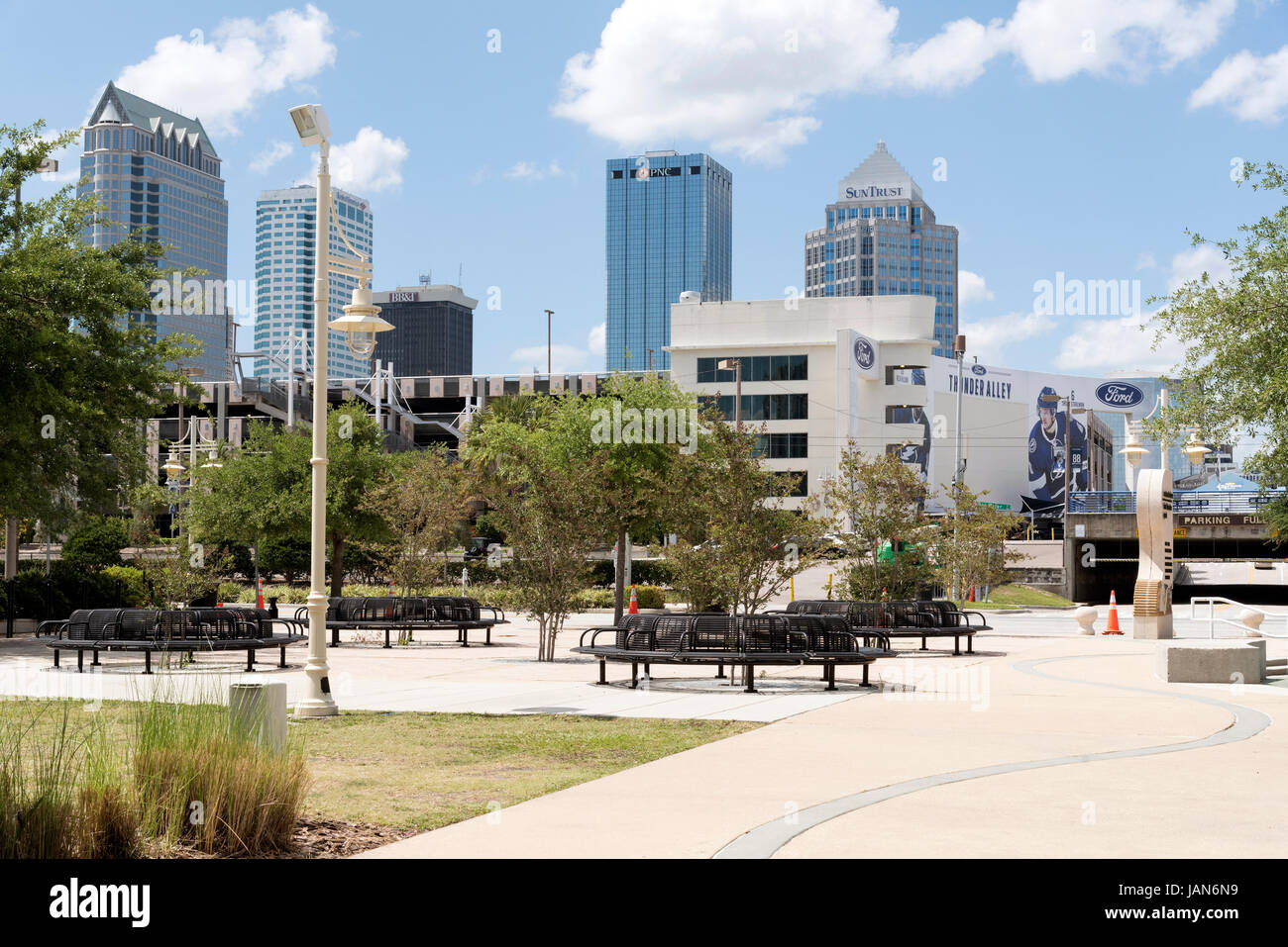Ft Brooke park on the River Walk downtown Tampa Florida USA, April 2017 ...