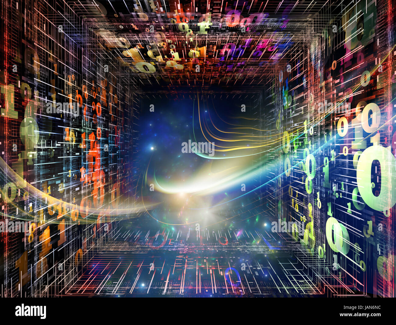 Number Tunnel series. Interplay of colorful numbers and light waves in ...