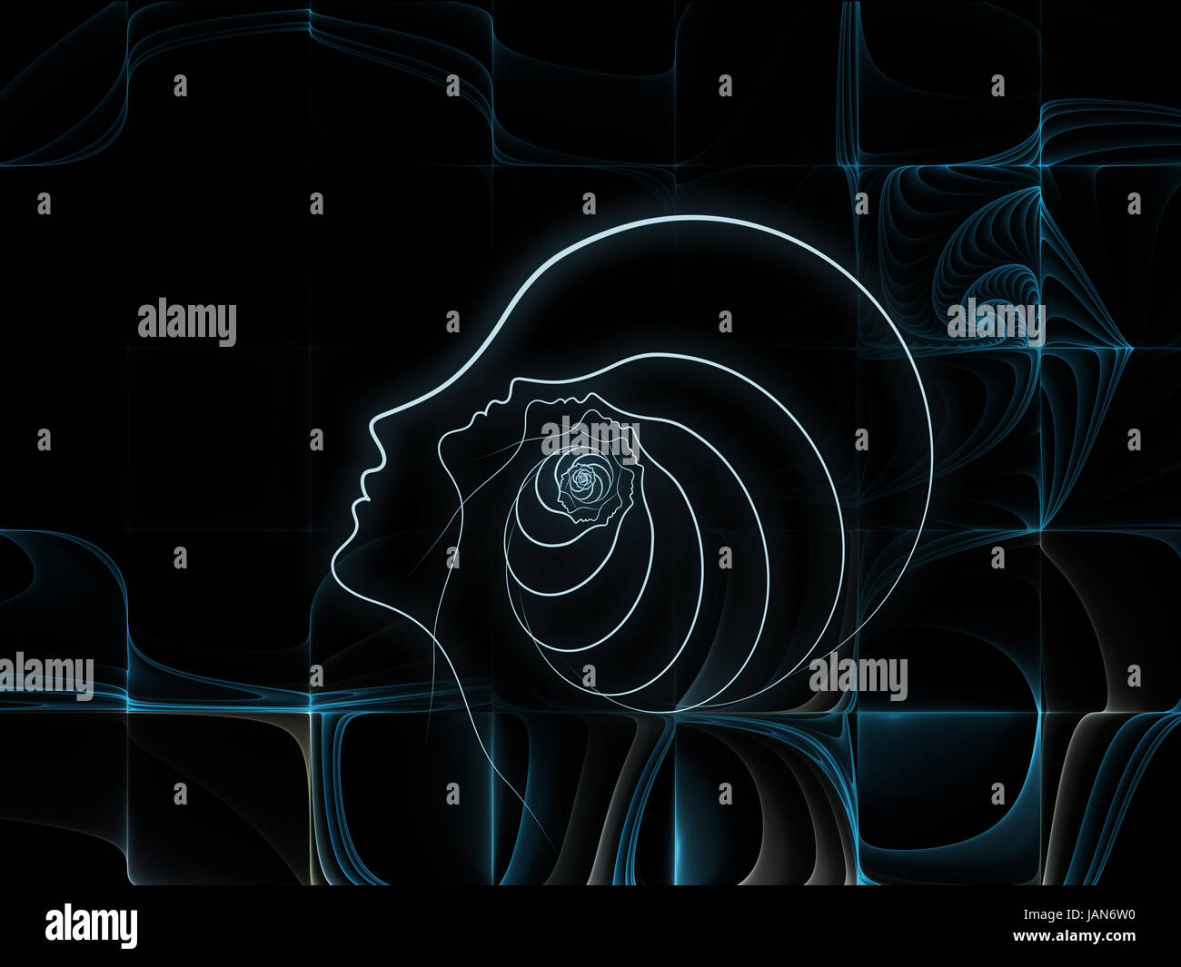 Geometry of Soul series. Creative arrangement of profile lines of human ...
