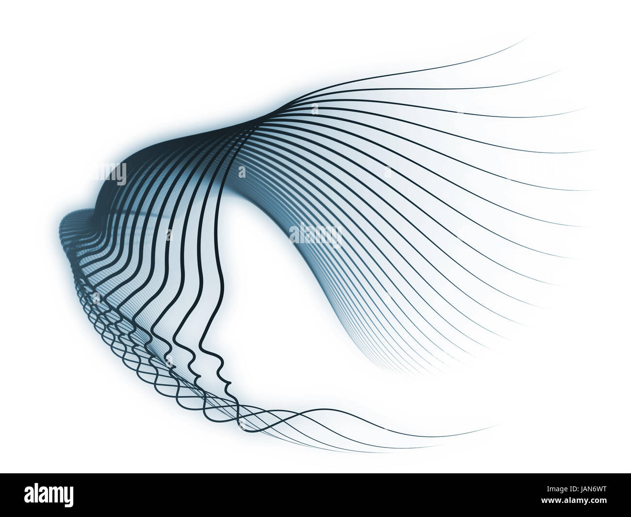 Line drawing profile head brain Cut Out Stock Images & Pictures - Alamy
