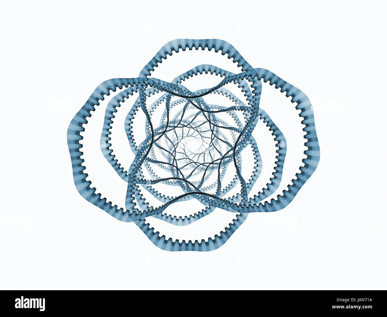 Blue Gears series. Background of blue fractal gear elements for your ...