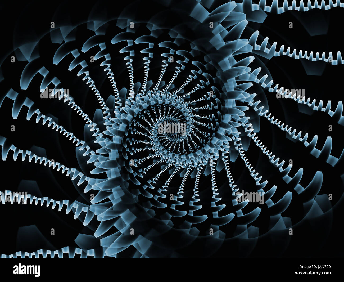 Blue Gears series. Background of blue fractal gear elements for your ...