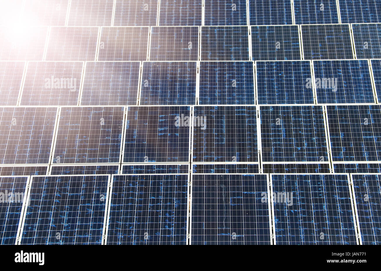 Detail of Solar panel generating electricity clean energy with sunlight ...