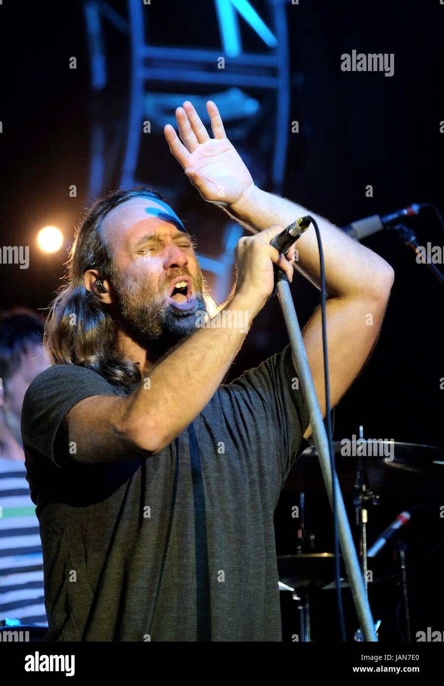 Gary Stringer with Reef band at Isle of Wight Festival June 12 2016 ...